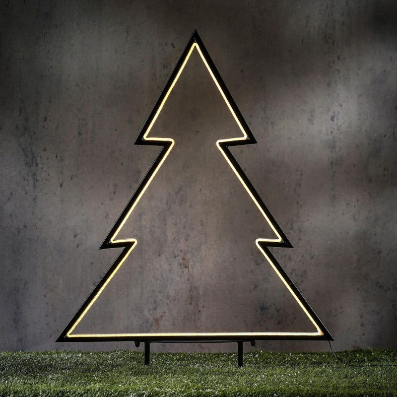 NEON CHRISTMAS TREE 190 LED TIMER 8 FUNCTIONS 53x75CM LUCA WARM WHITE ...